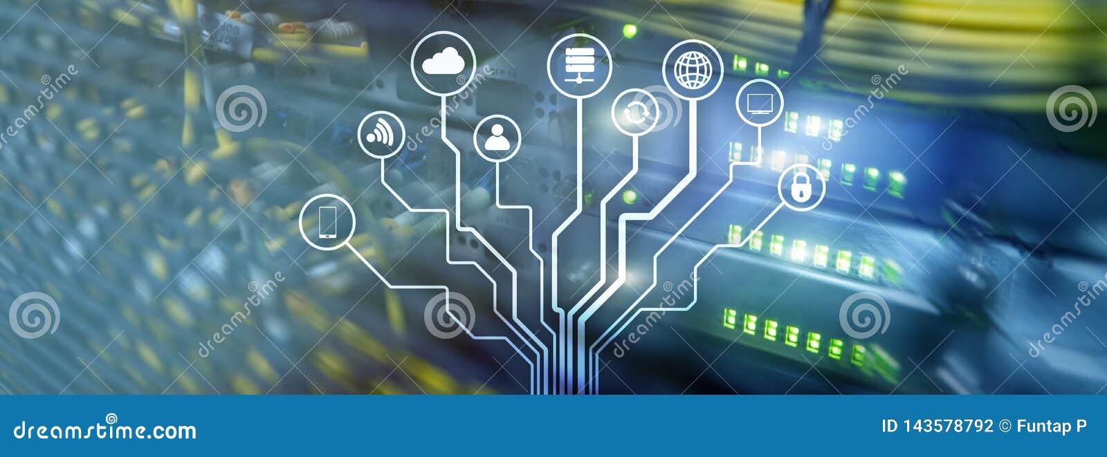 IOT, Internet of Things, Telecommunication Concept. Datacener Stock ...