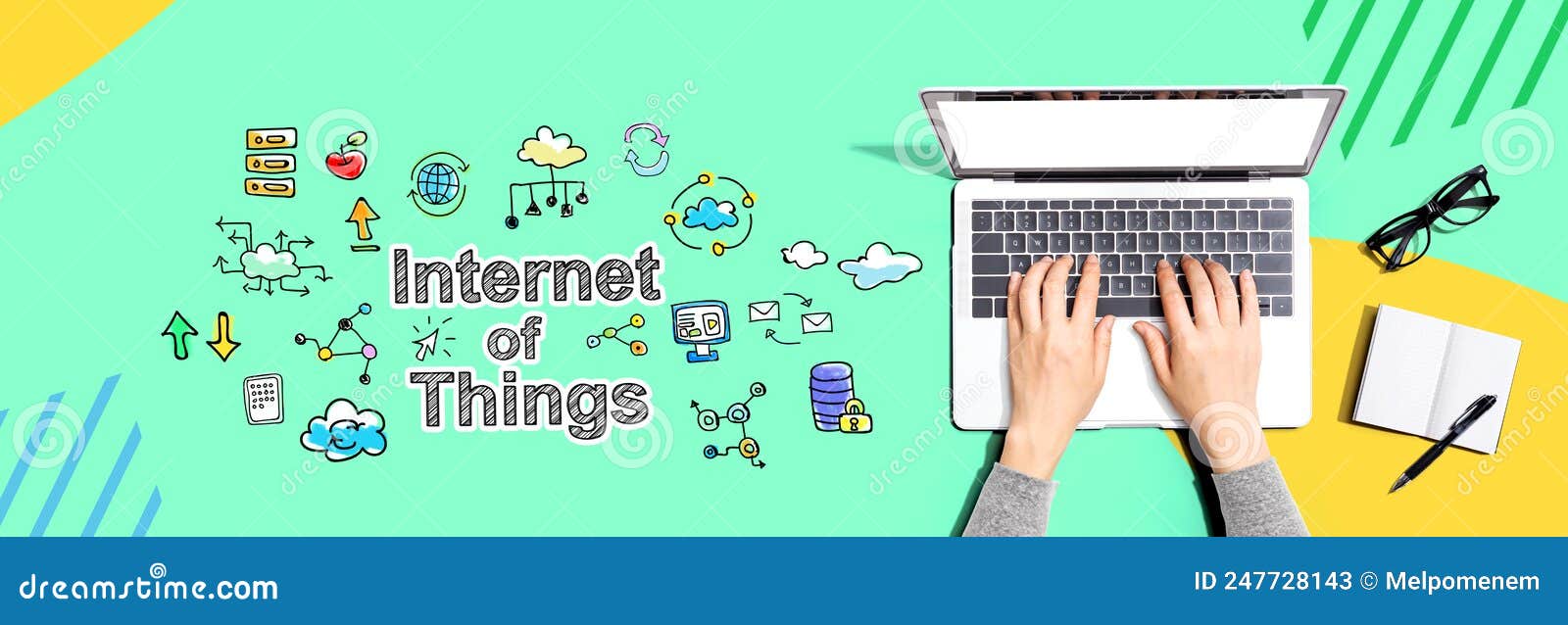 IoT with Person Using a Laptop Stock Image - Image of storage, strategy ...