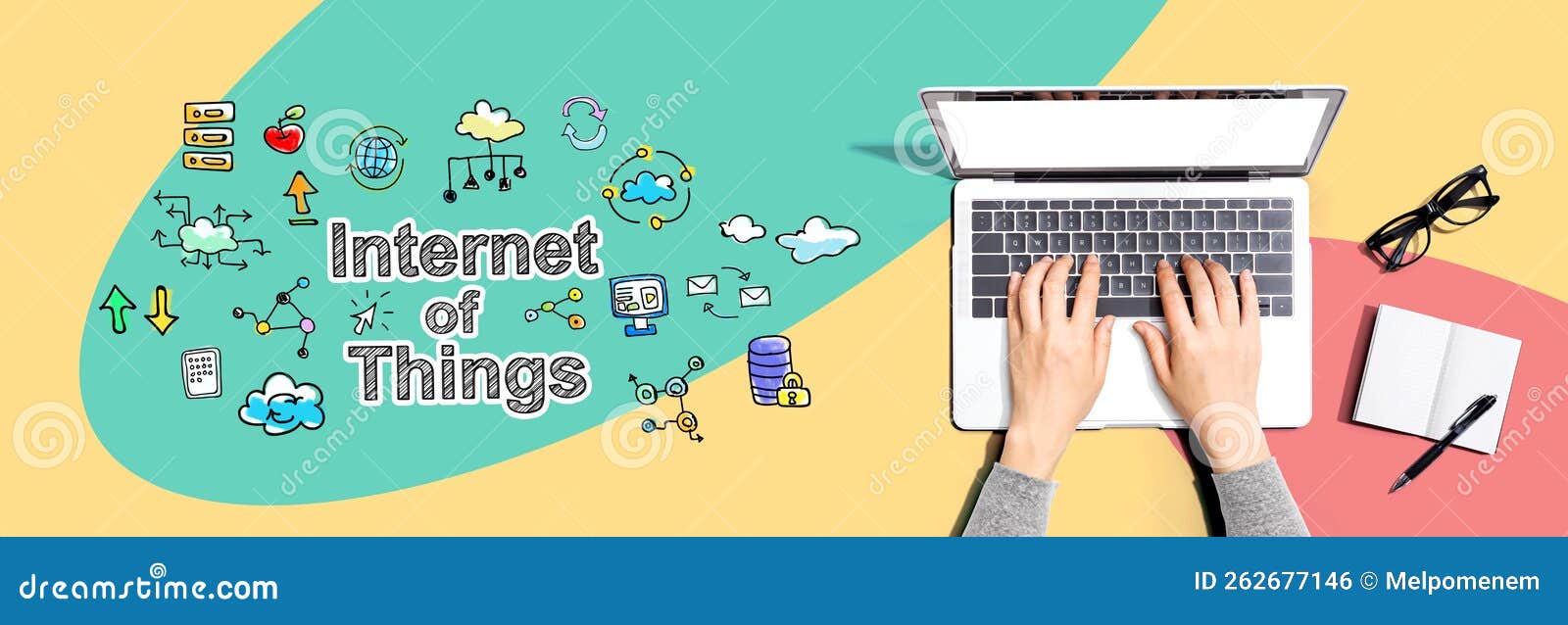 IoT with Person Using a Laptop Stock Photo - Image of database, storage ...