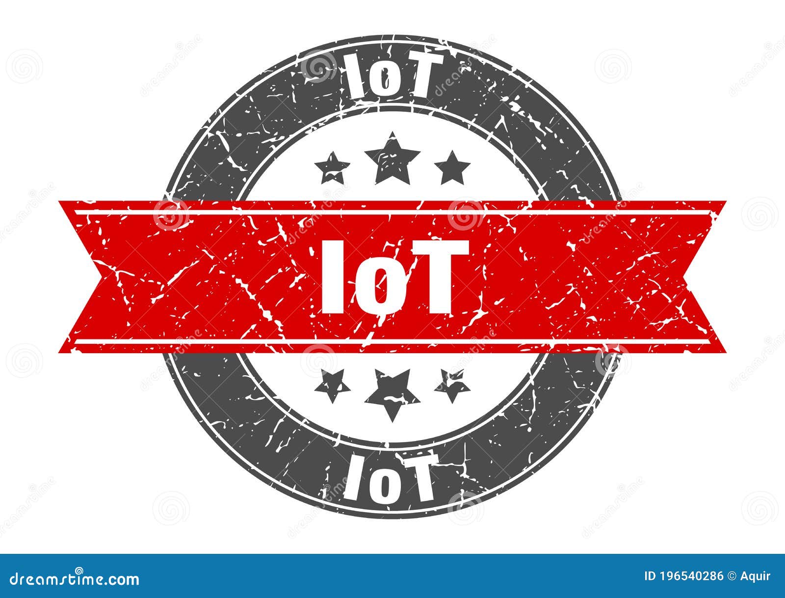 Iot Round Stamp with Ribbon. Label Sign Stock Vector - Illustration of ...