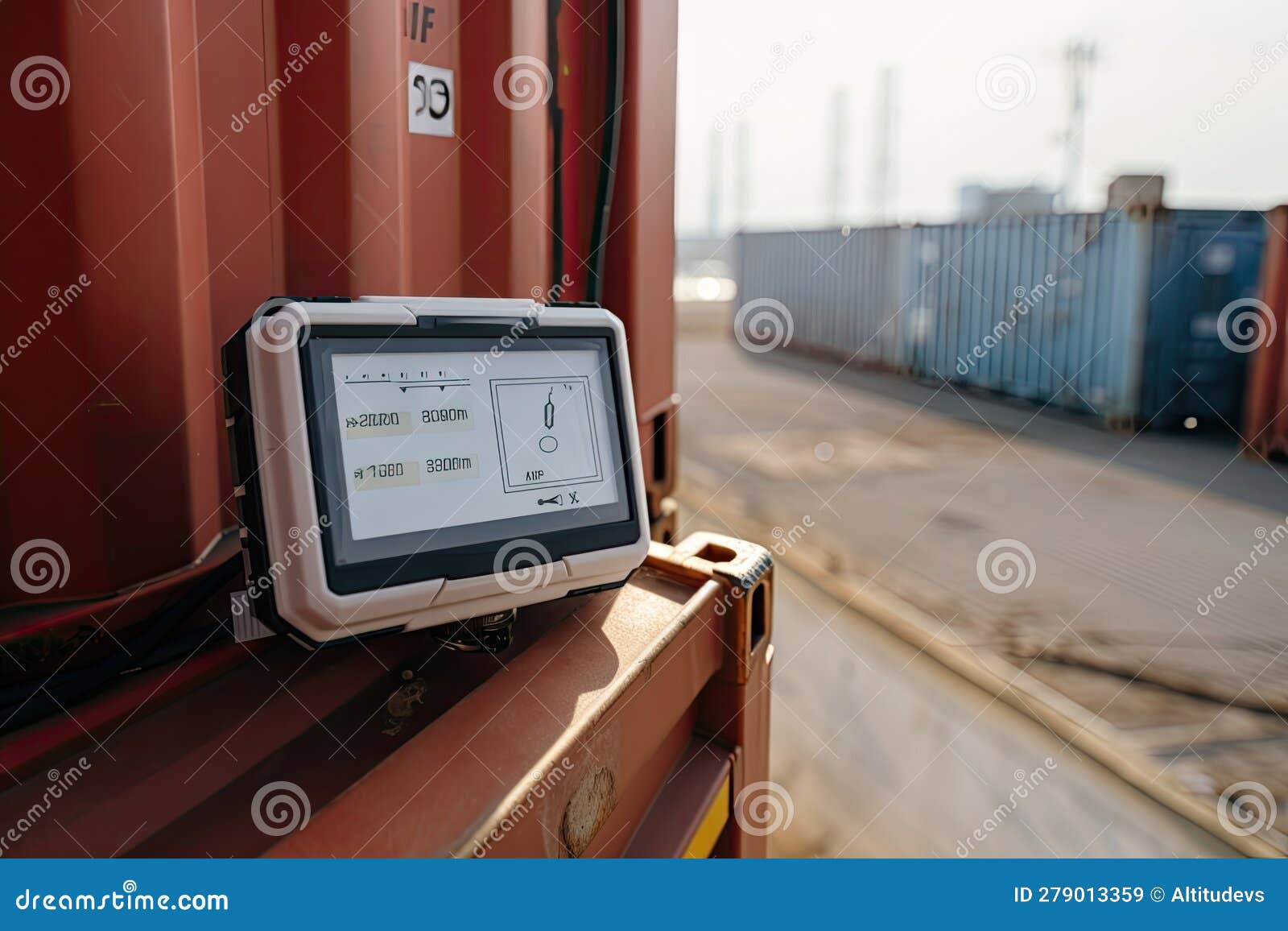 Iot Sensor And Monitoring Equipment Measuring Temperature In Shipping