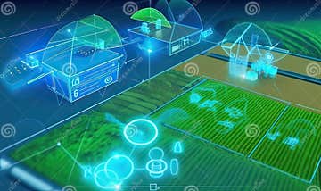 IOT and Smart Farming Concept. Creating Using Generative AI Stock ...