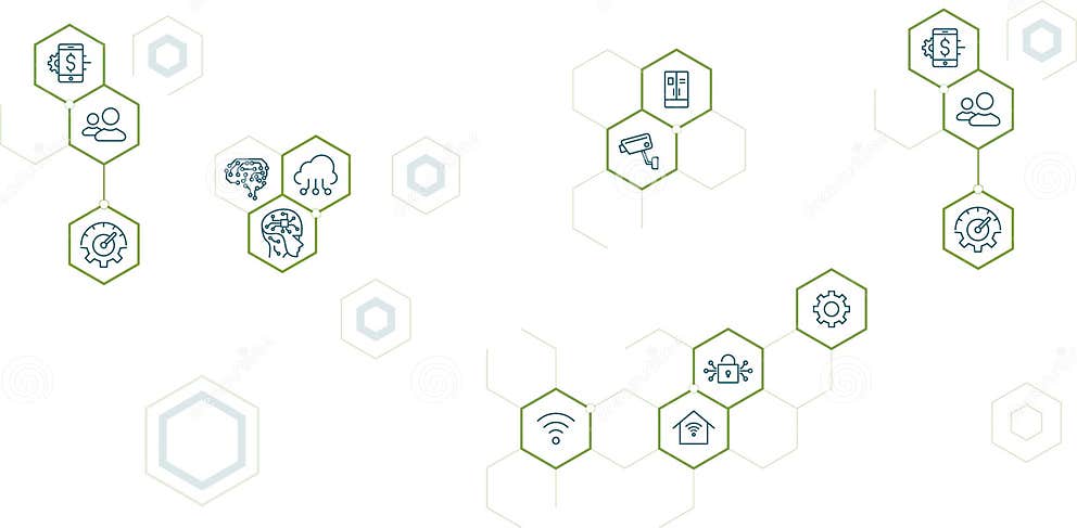 IOT Technology Background. Connecting Devices. Spider Web of Network ...