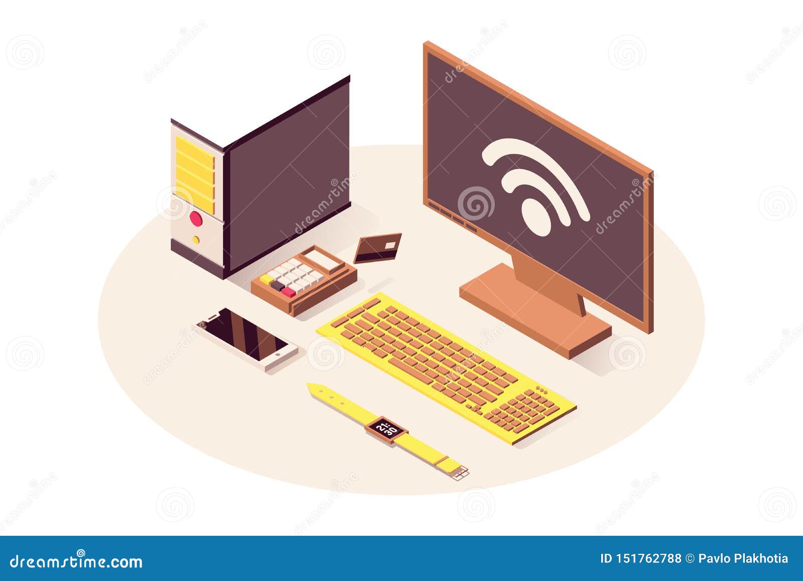IoT Technology Vector Isometric Illustration. Cloud Computing Service ...