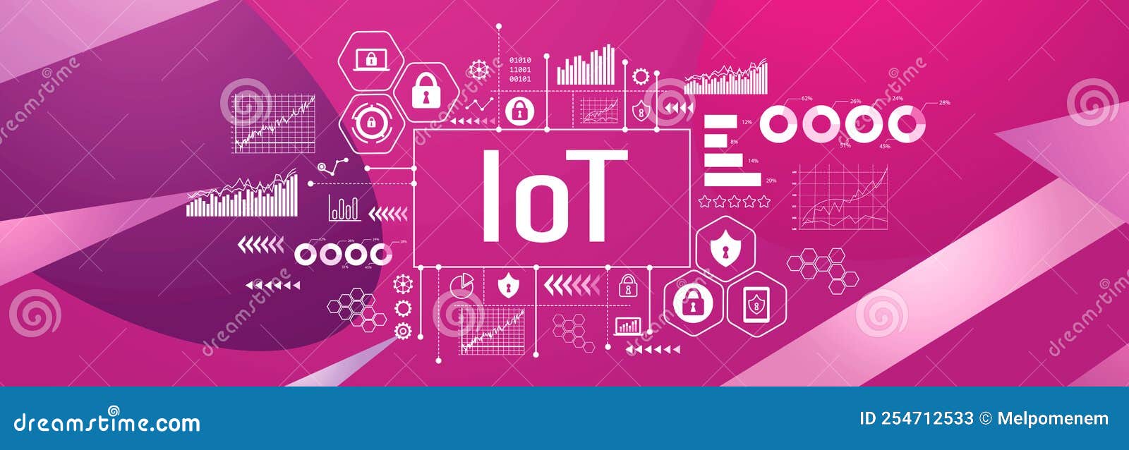 IoT Theme on Geometric Pattern Background Stock Image - Image of ...
