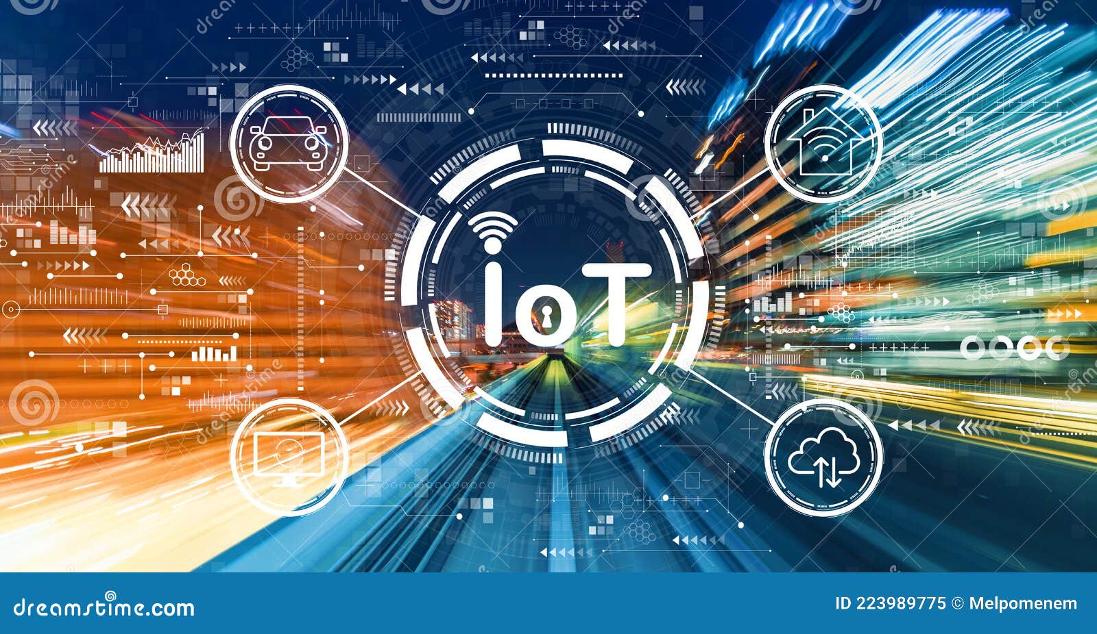 IoT Theme with High Speed Motion Blur Stock Image - Image of protection ...