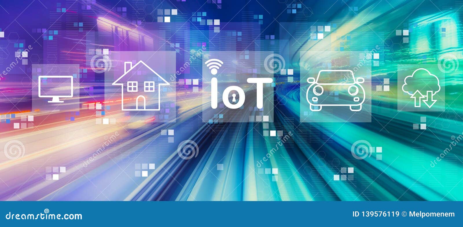 IoT Theme with High Speed Motion Blur Stock Image - Image of cyber ...