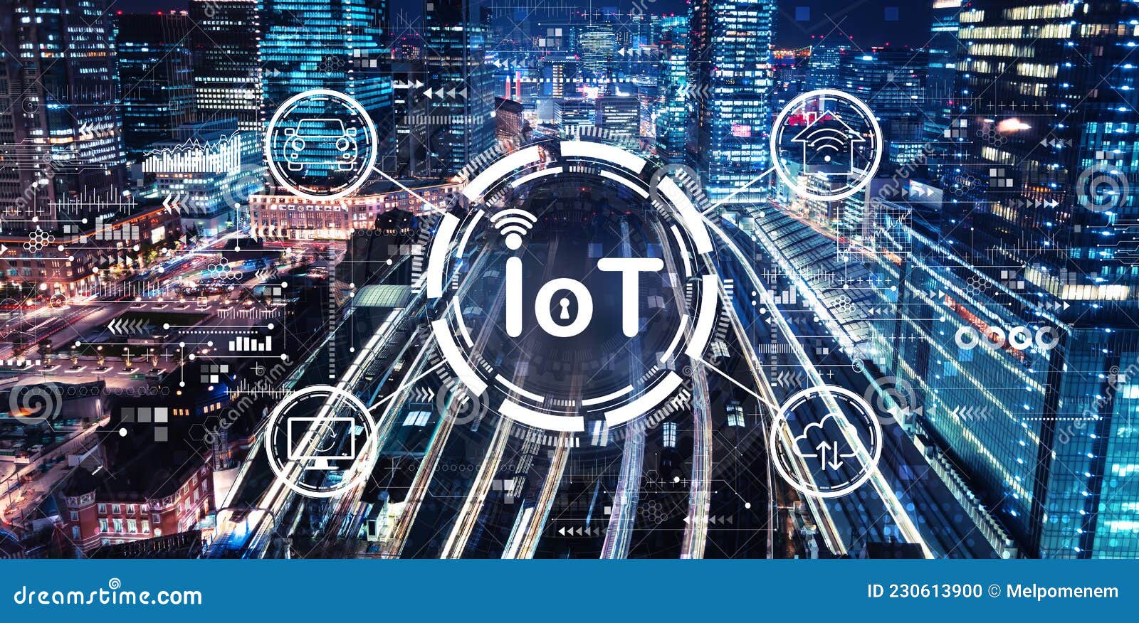 IoT Theme with a Large Train Station Stock Photo - Image of track ...