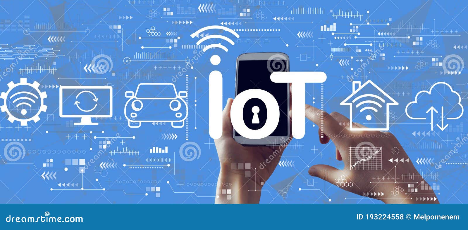 IoT theme with smartphone stock photo. Image of smartphone - 193224558