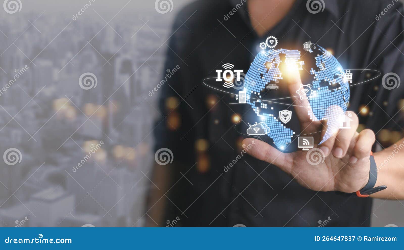 IOT Virtual Screen Interface. Internet of Things or IOT Technology ...