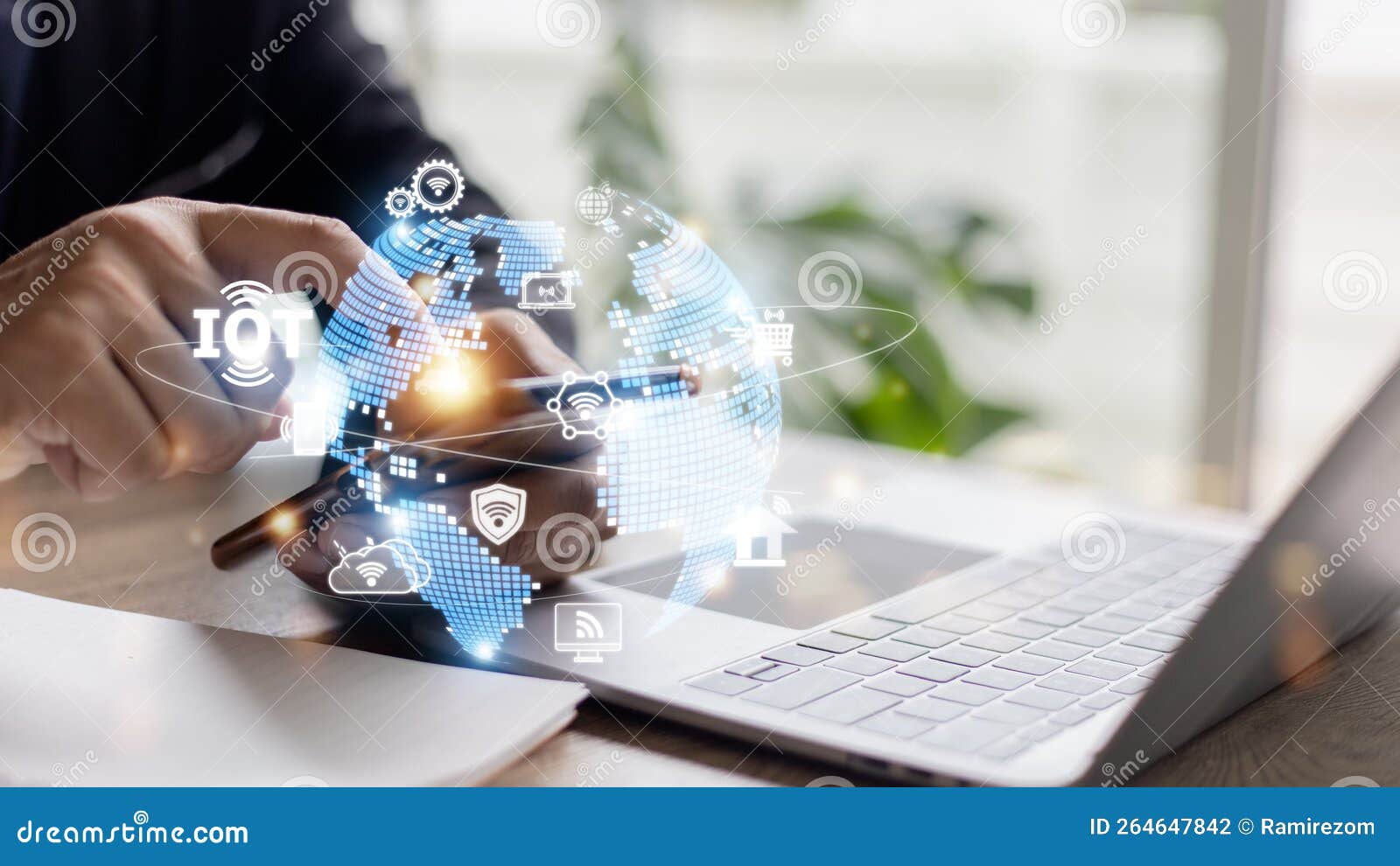 IOT Virtual Screen Interface. Internet of Things or IOT Technology ...