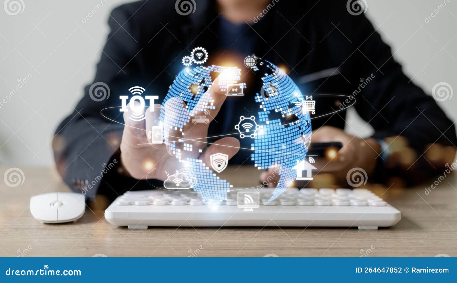 IOT Virtual Screen Interface. Internet of Things or IOT Technology ...