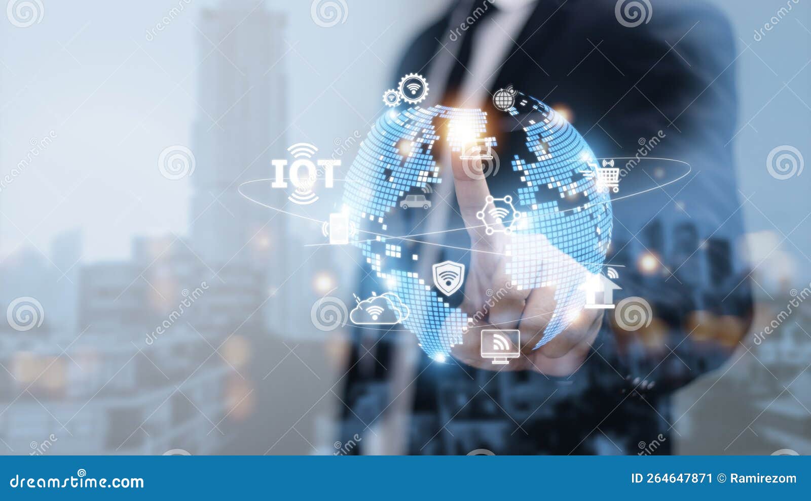 IOT Virtual Screen Interface. Internet of Things or IOT Technology ...