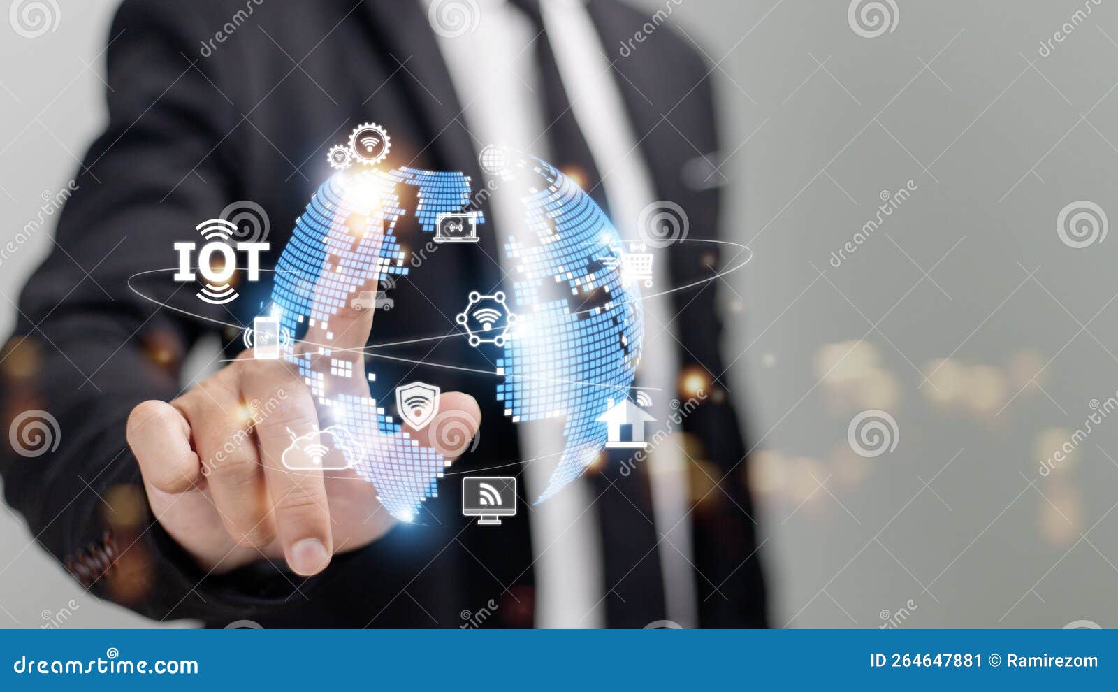 IOT Virtual Screen Interface. Internet of Things or IOT Technology Concept, with Icons of ...