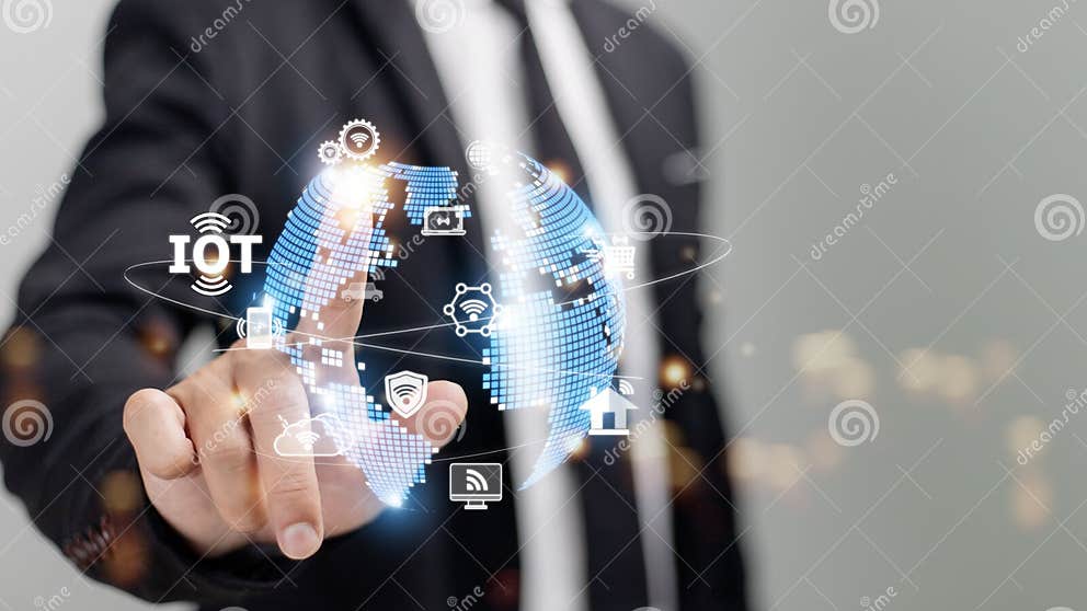 IOT Virtual Screen Interface. Internet of Things or IOT Technology ...