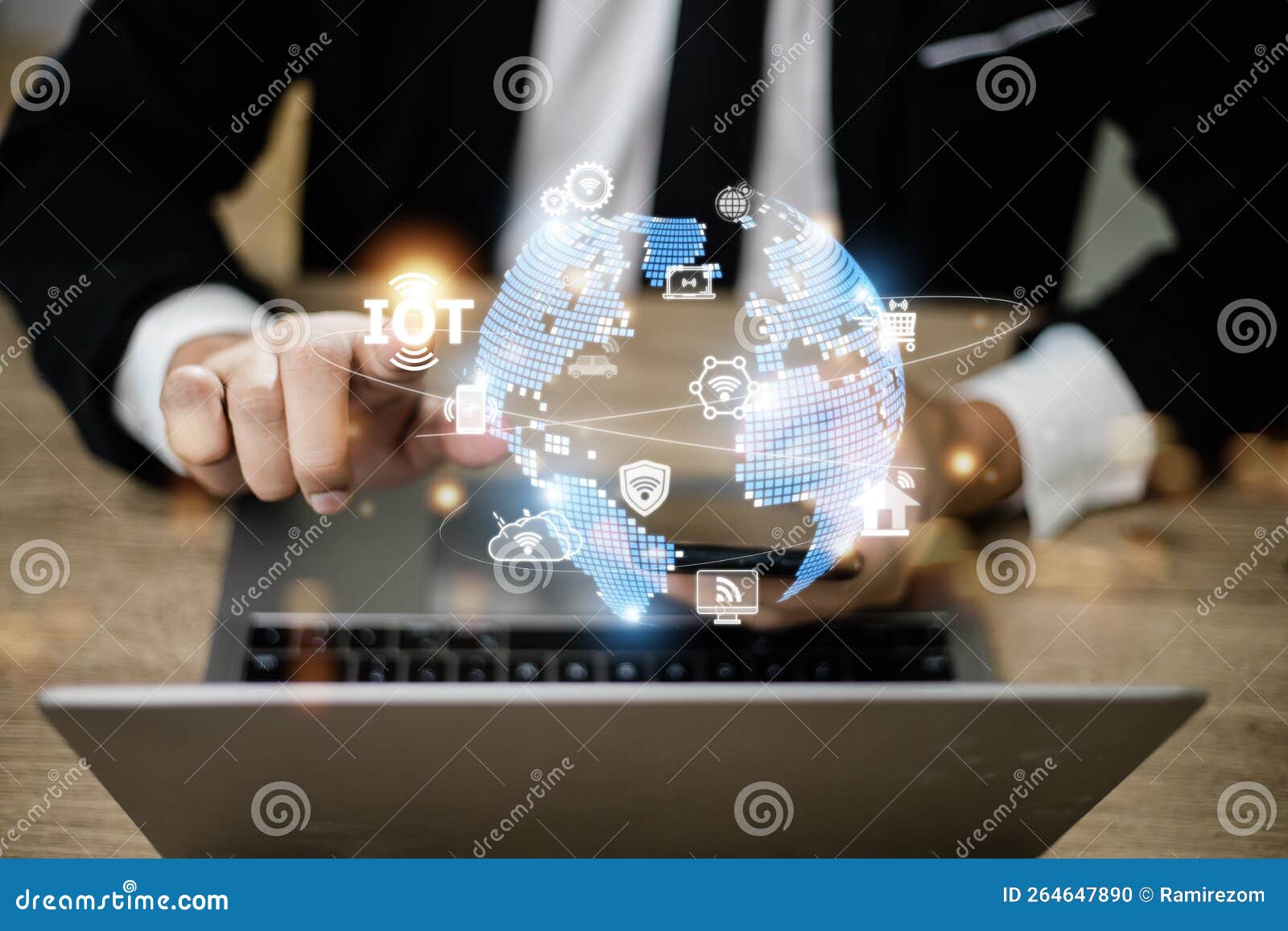 IOT Virtual Screen Interface. Internet of Things or IOT Technology Concept, with Icons of ...