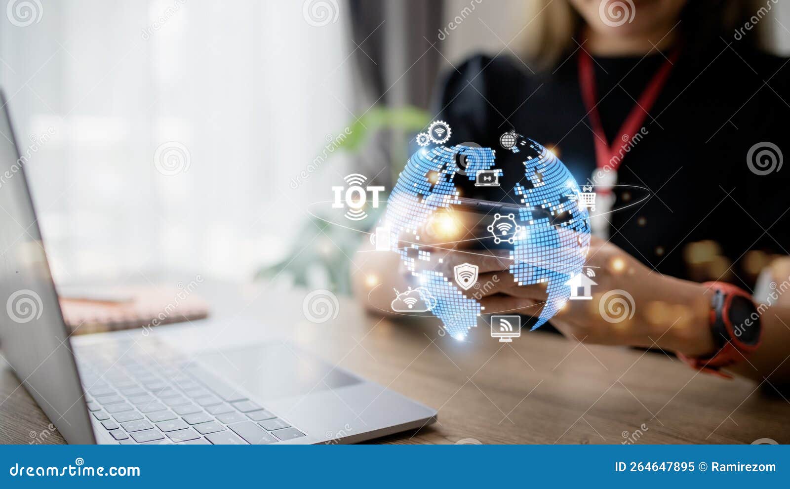 IOT Virtual Screen Interface. Internet of Things or IOT Technology ...