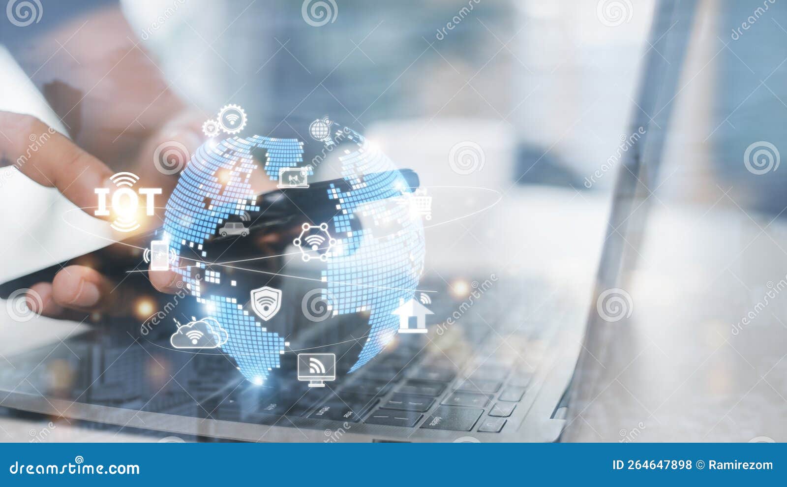 IOT Virtual Screen Interface. Internet of Things or IOT Technology ...