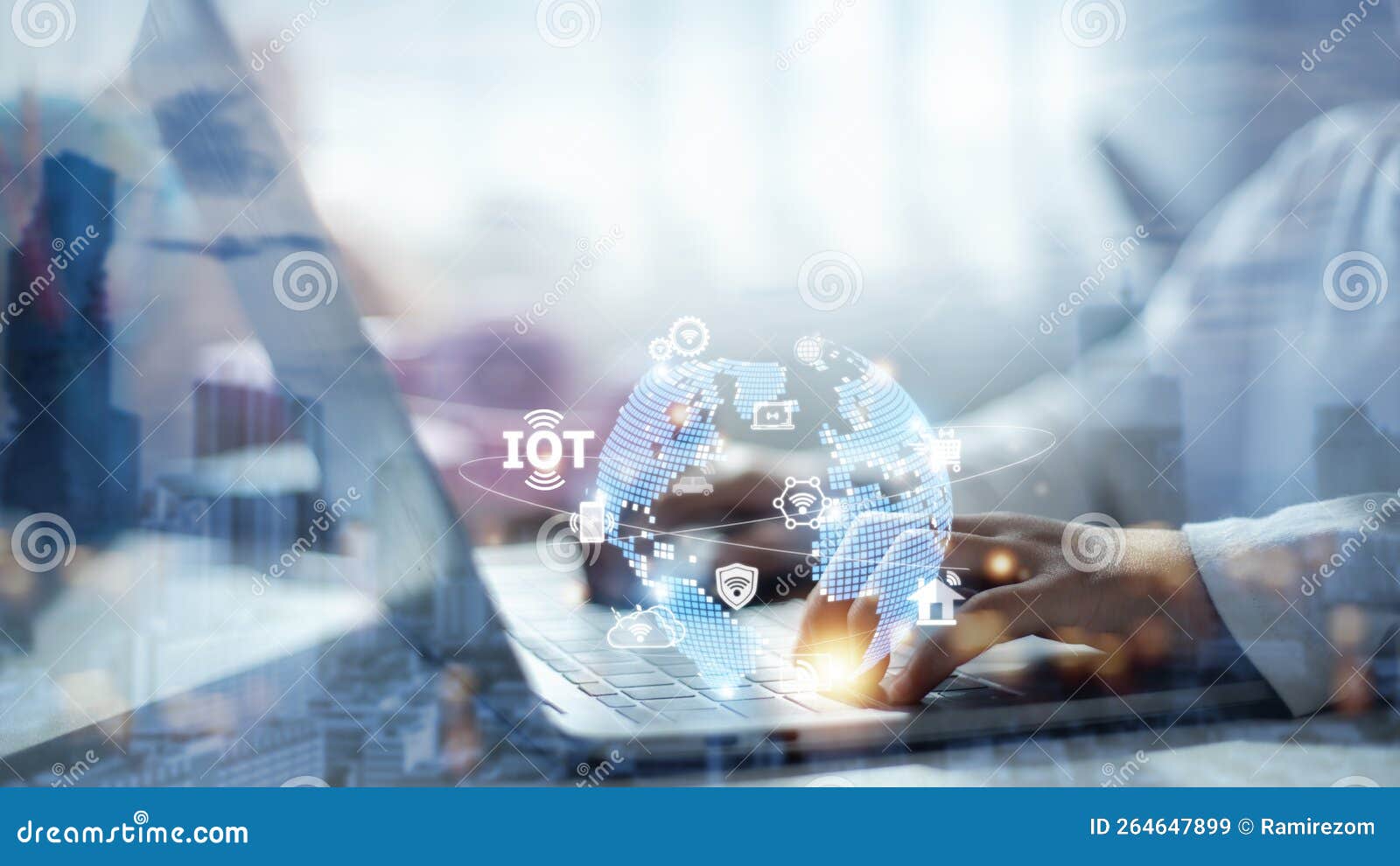 IOT Virtual Screen Interface. Internet of Things or IOT Technology ...