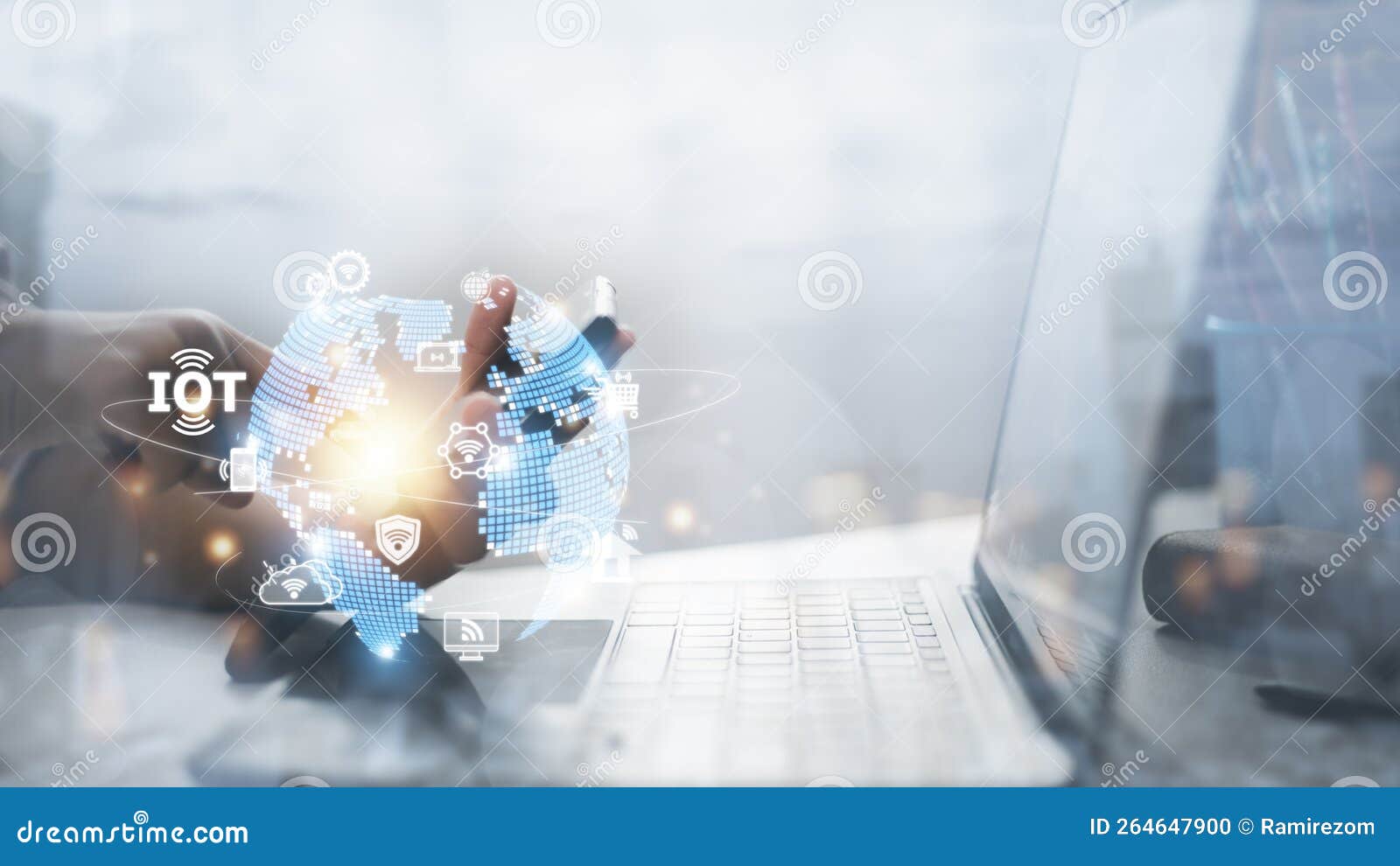 IOT Virtual Screen Interface. Internet of Things or IOT Technology ...