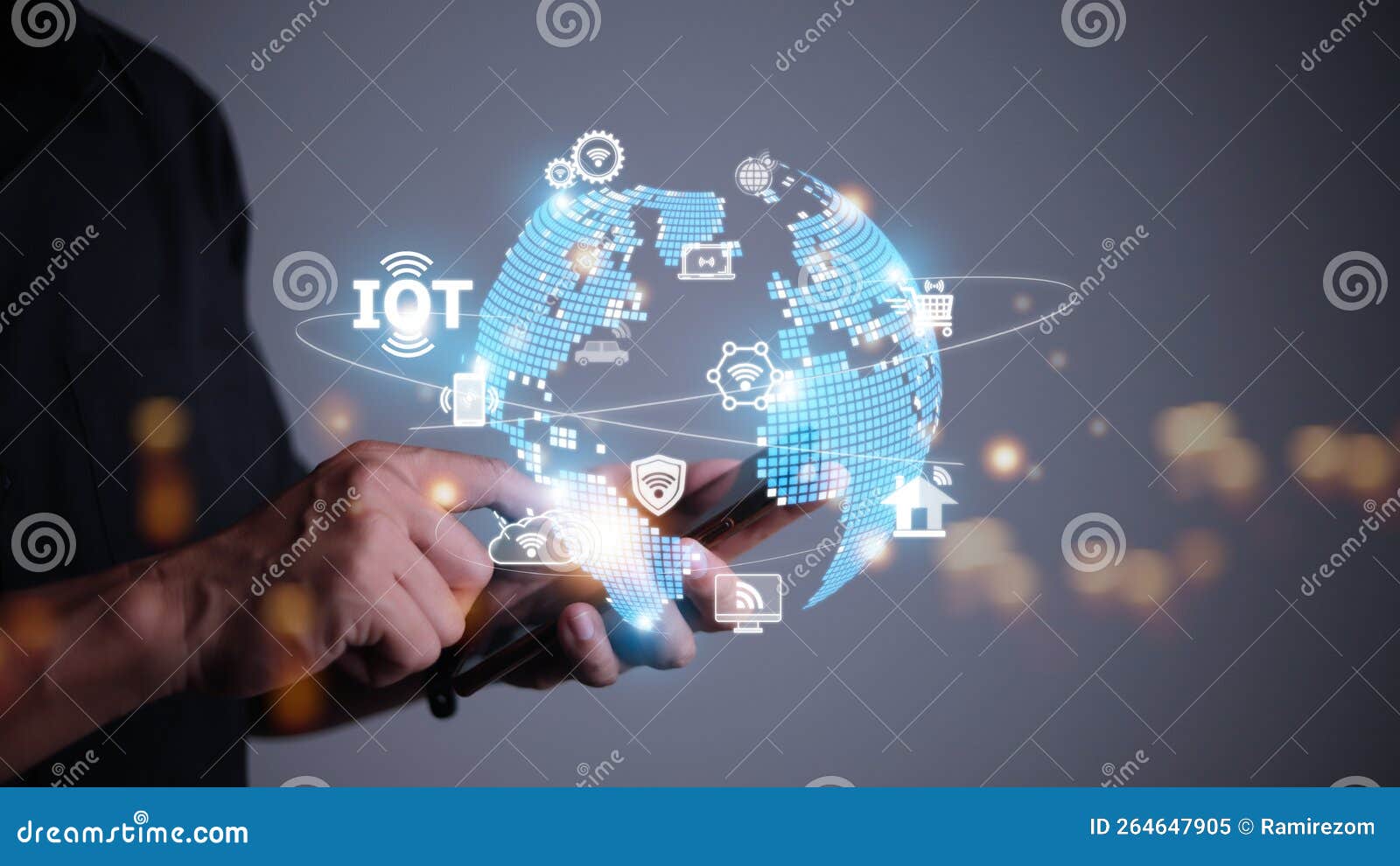 IOT Virtual Screen Interface. Internet of Things or IOT Technology ...