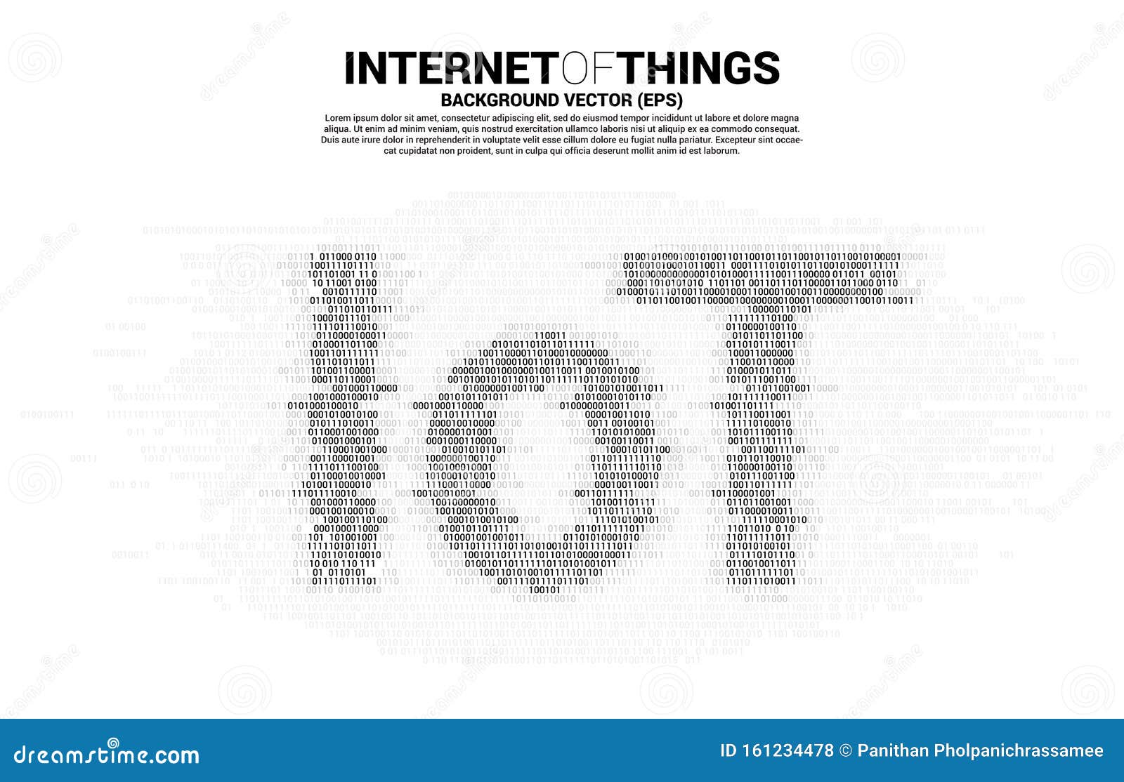 IoT Wording from One and Zero Binary Graphic Style. Stock Illustration ...
