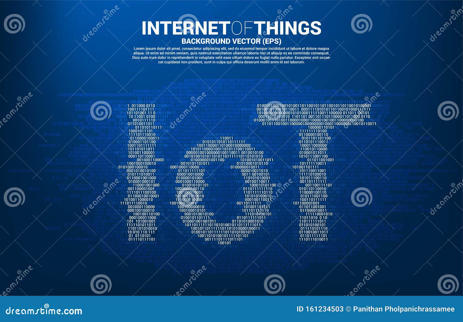 IoT Wording from One and Zero Binary Graphic Style. Stock Illustration ...