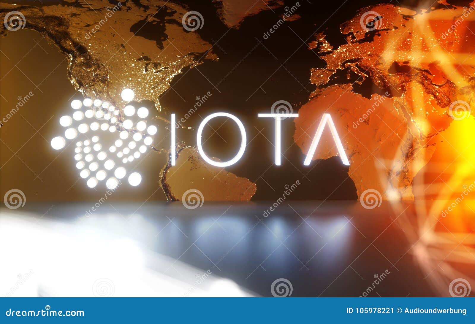 IOTA Cryptocurrency With Worldmap Royalty-Free Stock Photography ...