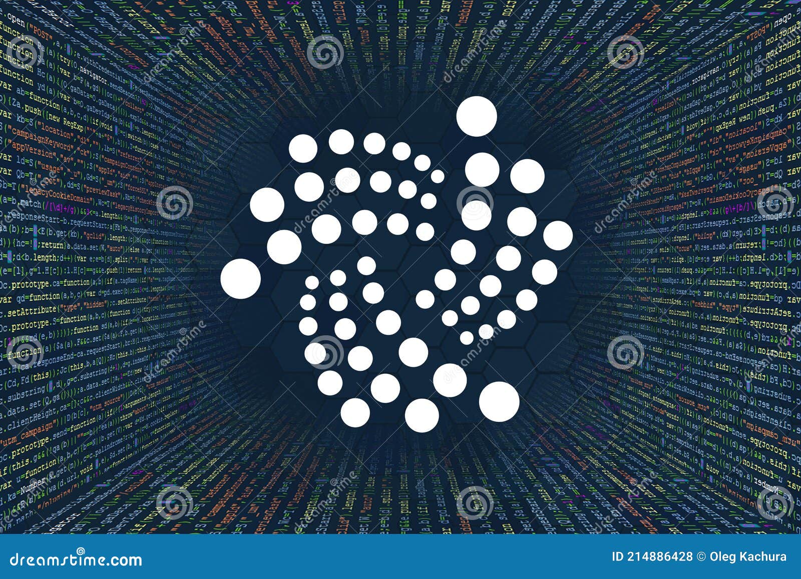 Iota Miota Cryptocurrency Symbol A Tunnel From A Computer Program Code Programmer Strings Of