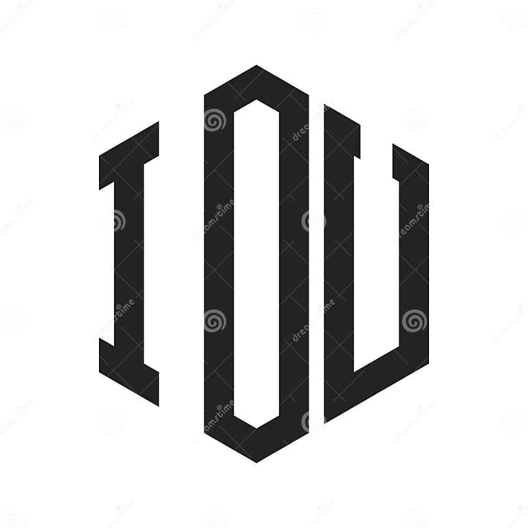 IOU Logo Design. Initial Letter IOU Monogram Logo Using Hexagon Shape ...