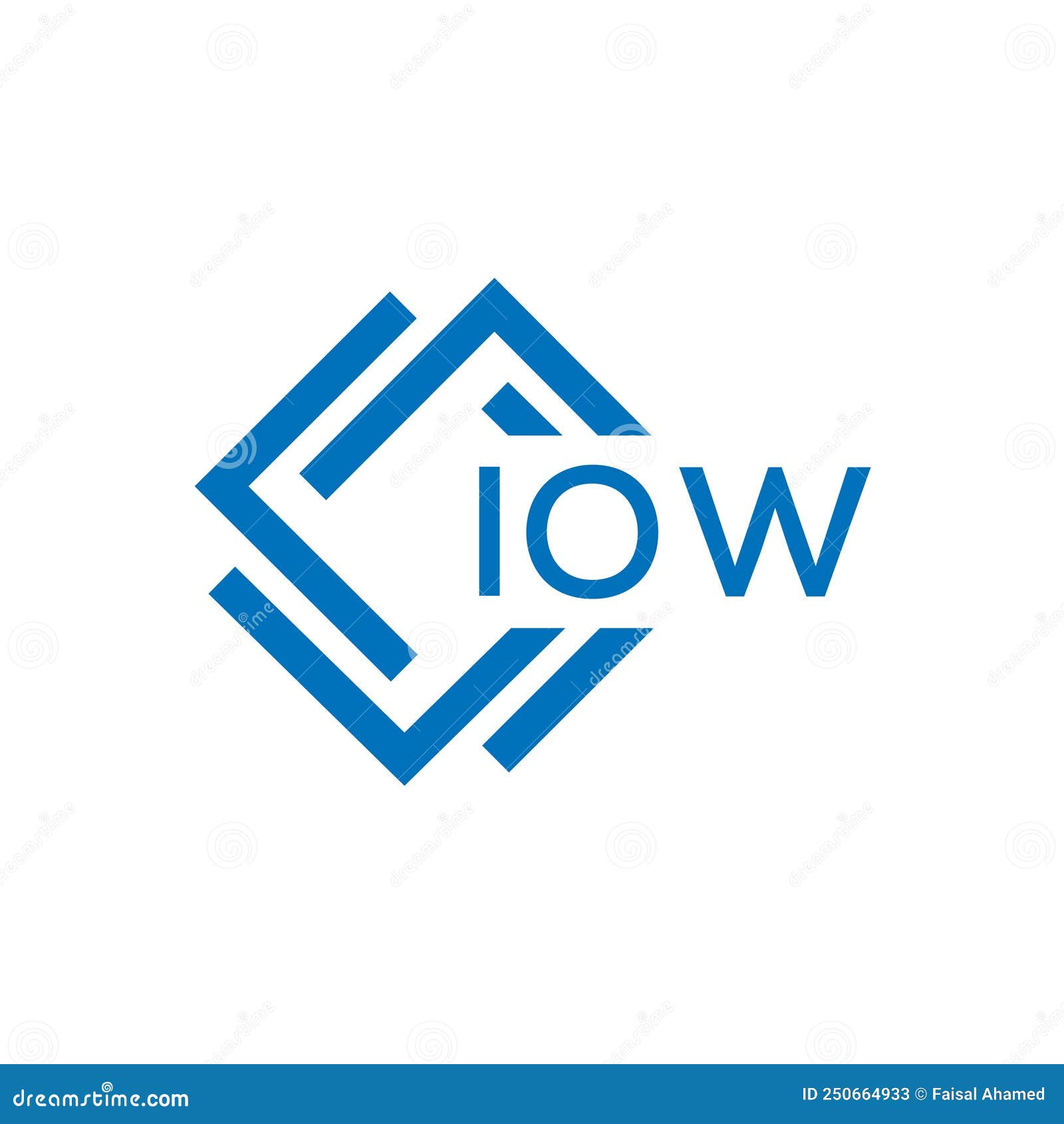 IOW Letter Logo Design on White Background. IOW Creative Circle Letter ...