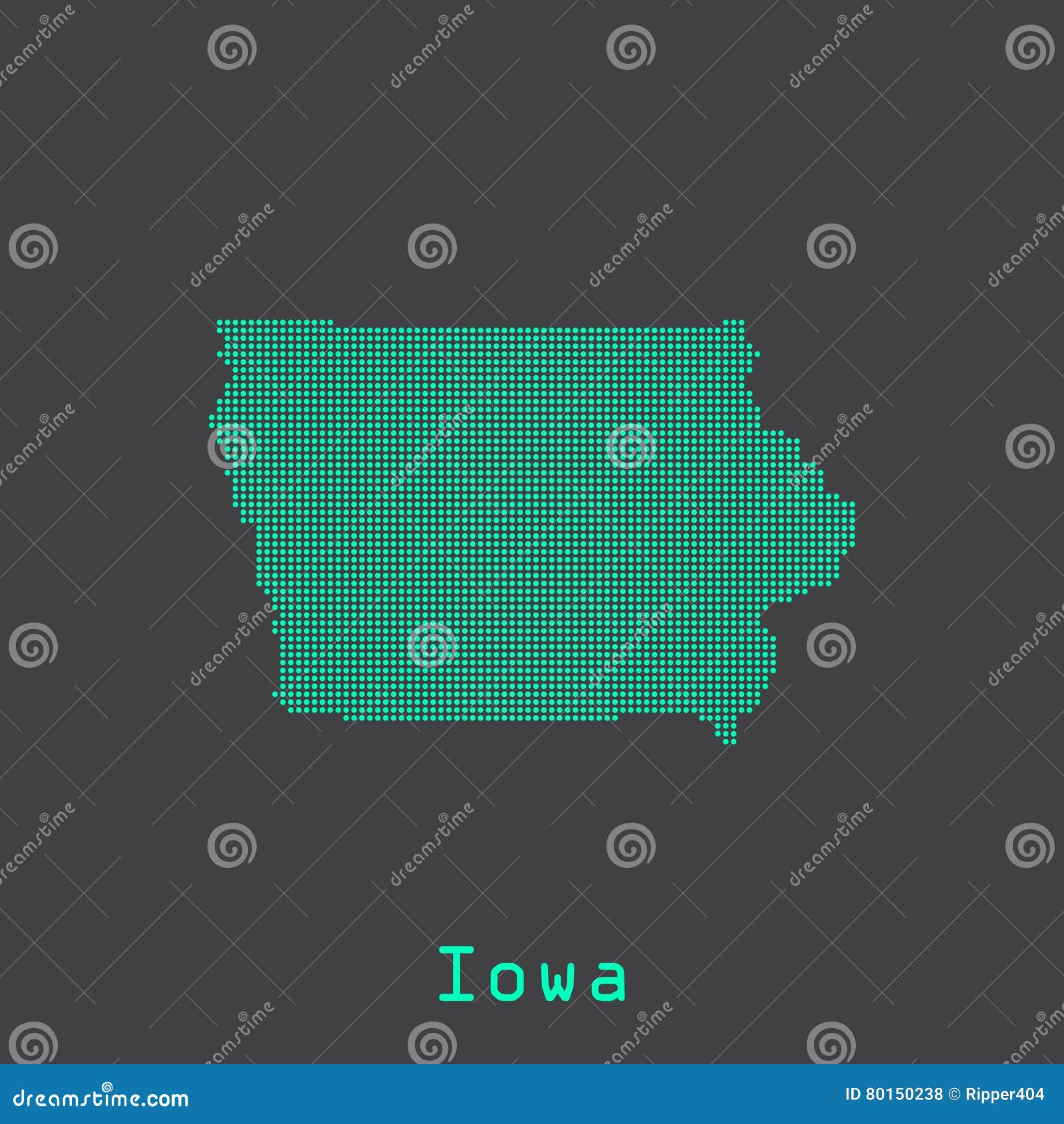 Iowa Abstract Dots State Map. Dotted Style Stock Vector - Illustration ...