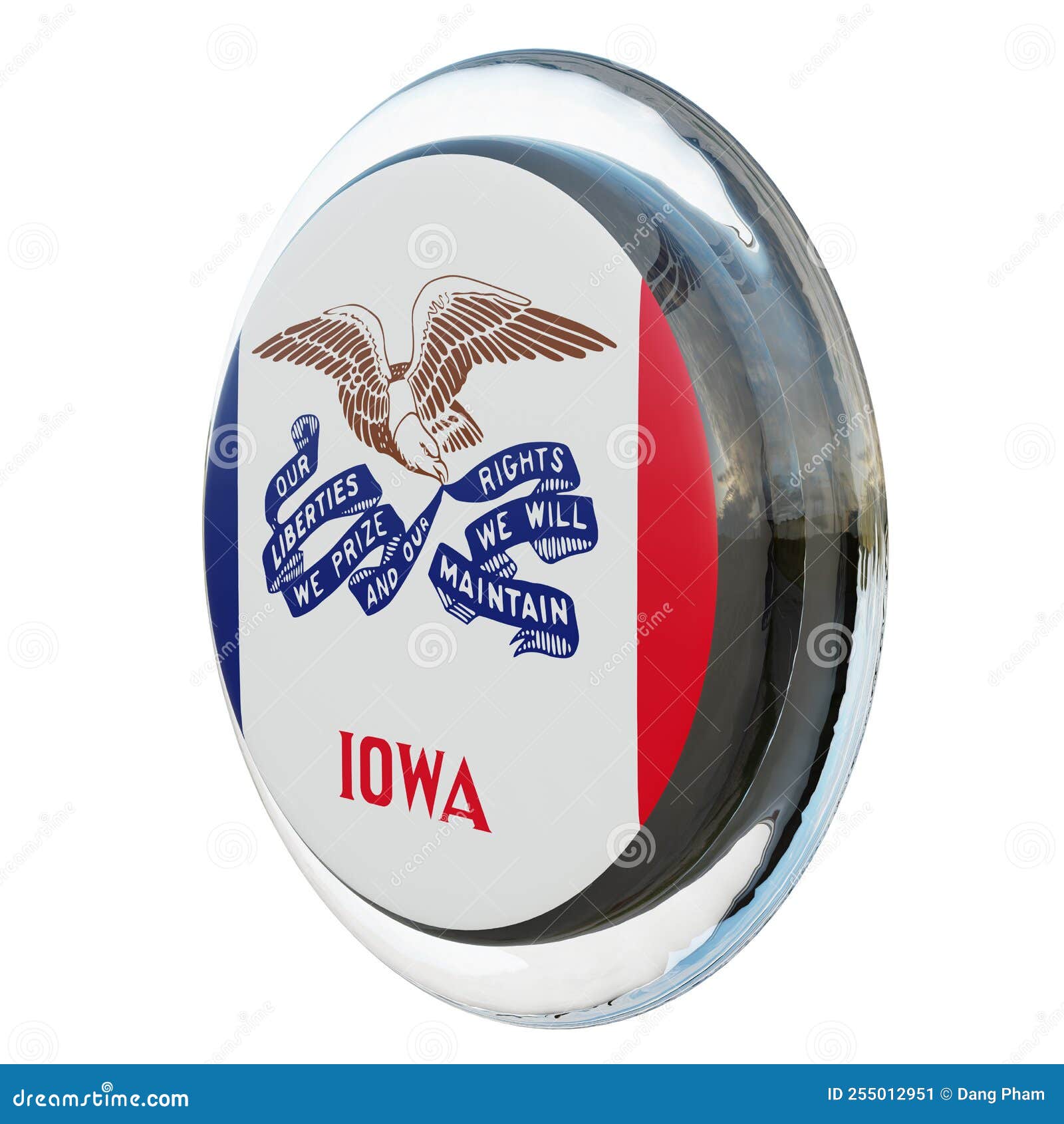 Iowa 3D flag stock illustration. Illustration of icon - 255012951