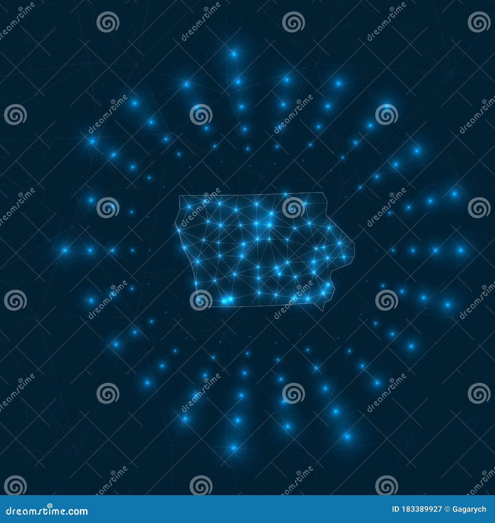 Iowa digital map. stock vector. Illustration of communication - 183389927