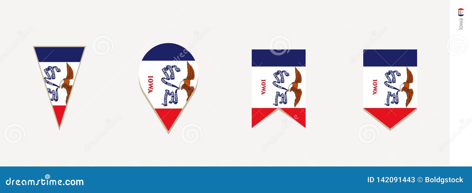 Iowa Flag in Vertical Design, Vector Illustration Stock Vector ...