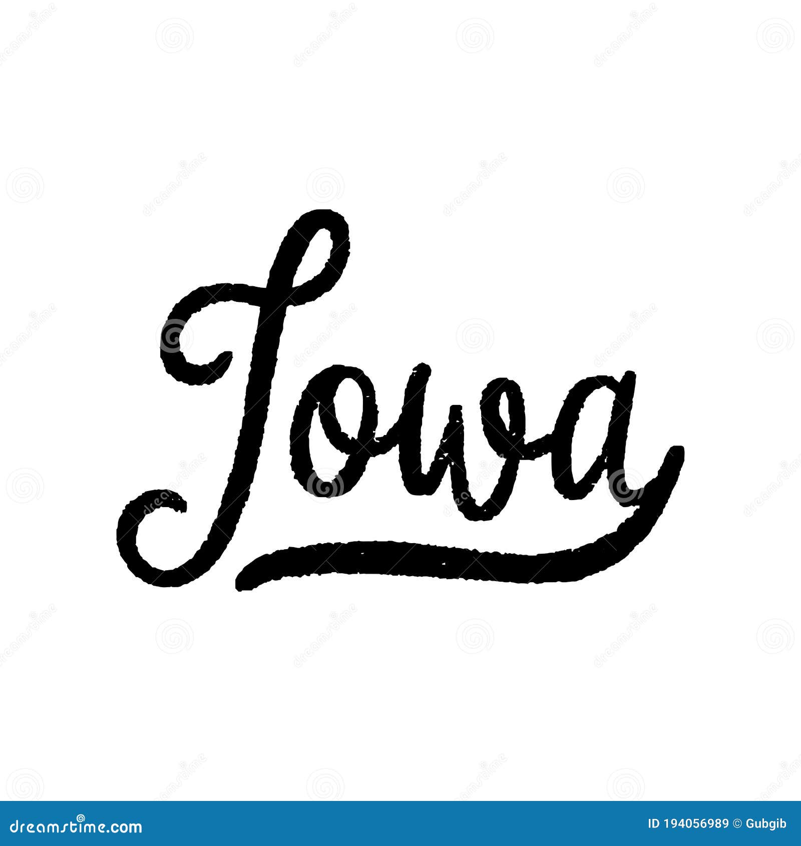 Iowa Hand Lettering on White Background Stock Vector - Illustration of ...
