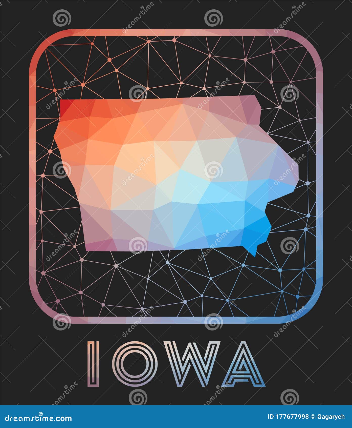 Iowa map design. stock vector. Illustration of iowa - 177677998