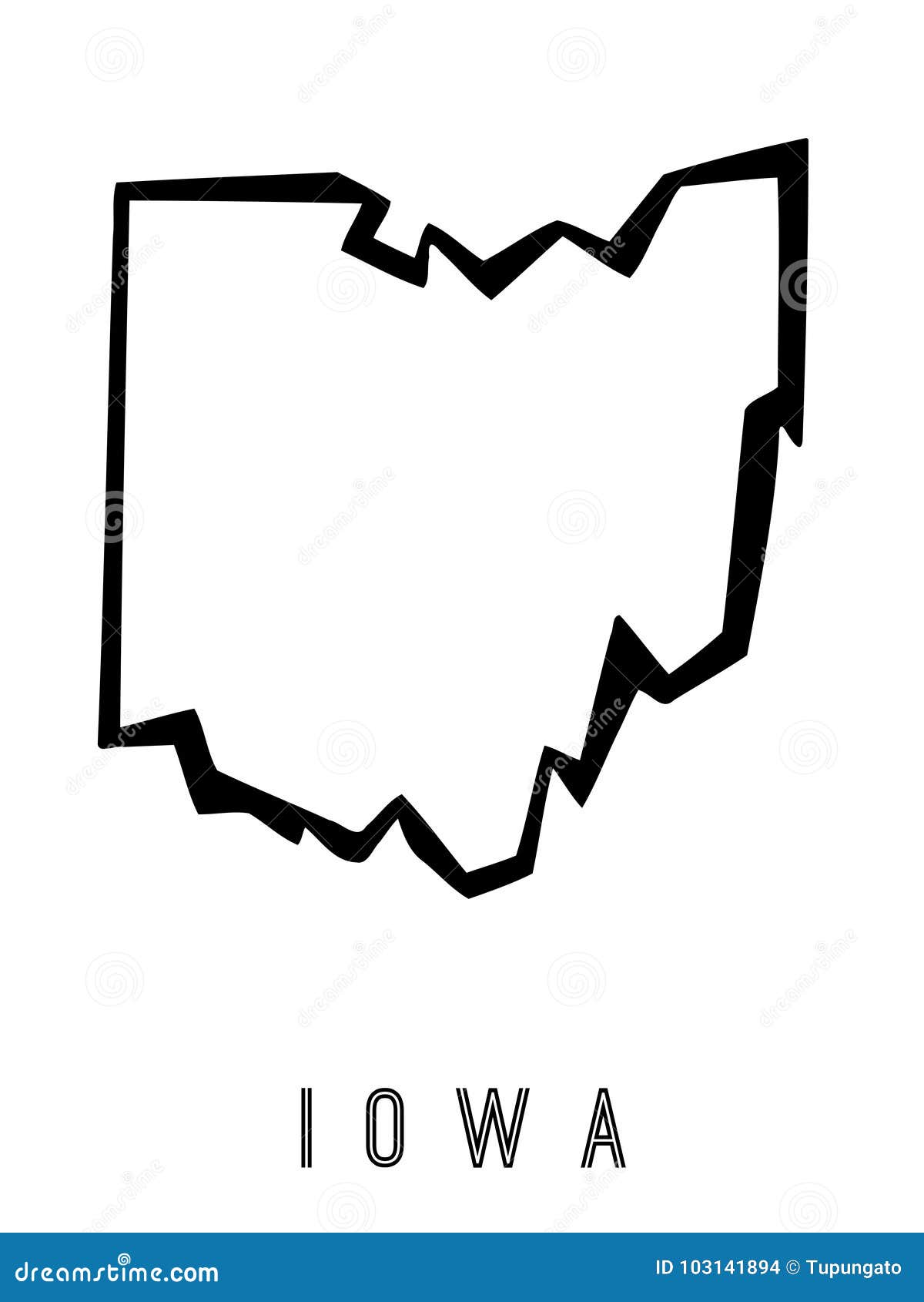 Iowa geometric map stock vector. Illustration of iowa - 103141894