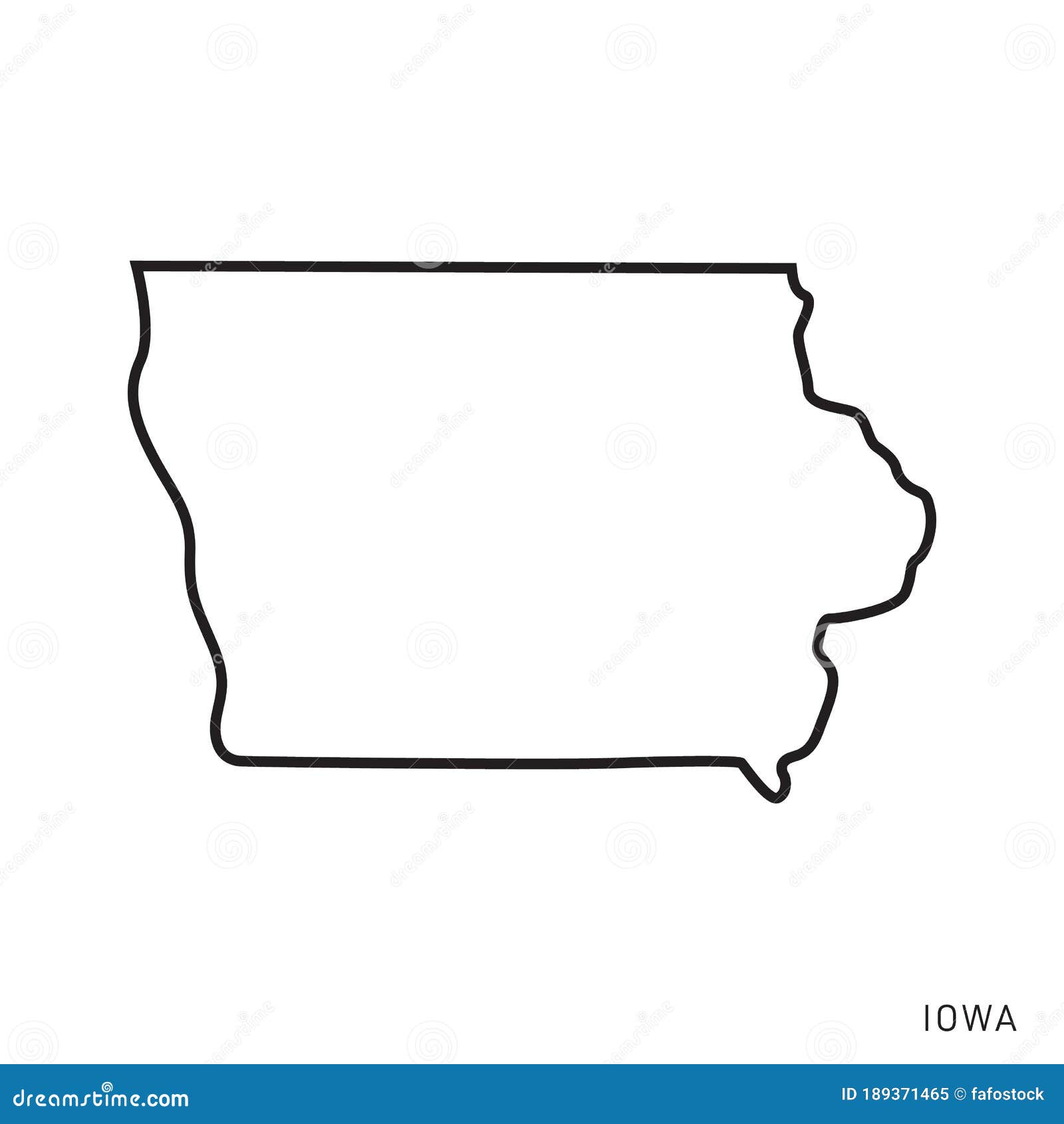 Iowa Map Outline Vector Design Template. Editable Stroke Stock Vector ...