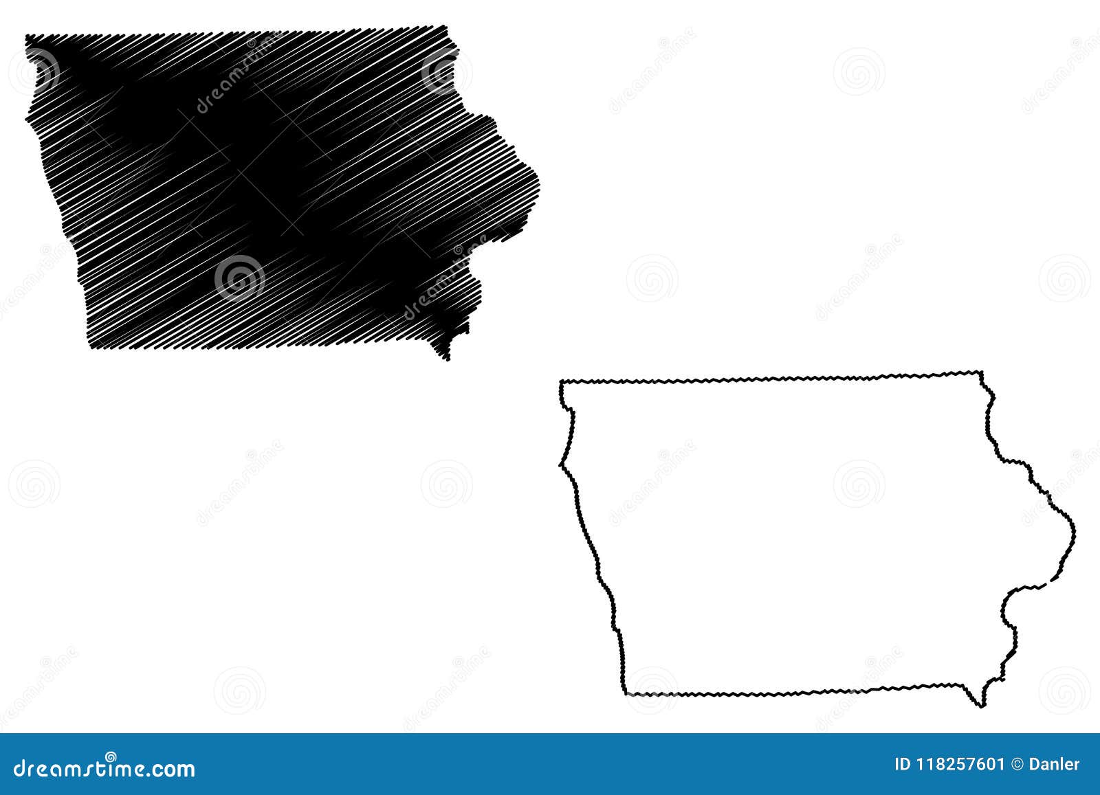 Iowa map vector stock vector. Illustration of isolated - 118257601