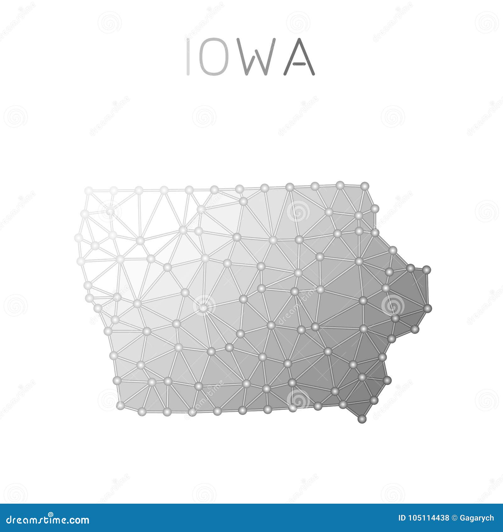 Iowa Network Map. Cartoon Vector | CartoonDealer.com #92605323