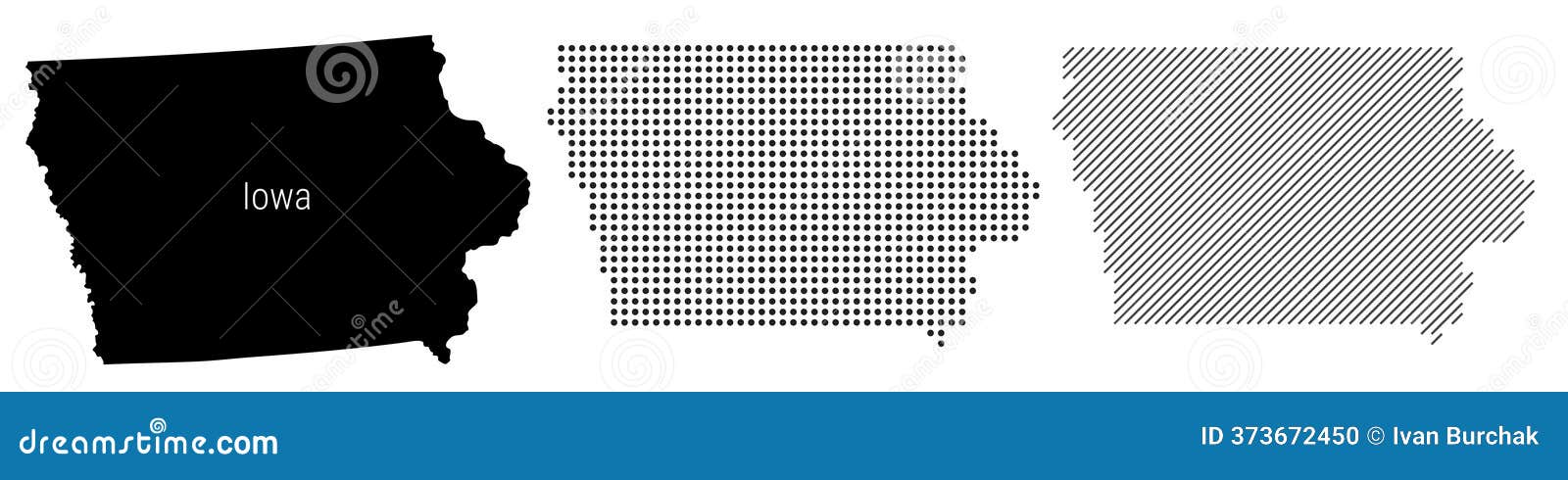 Iowa - Detailed Editable Political Map With Labeling. Cartoon Vector ...
