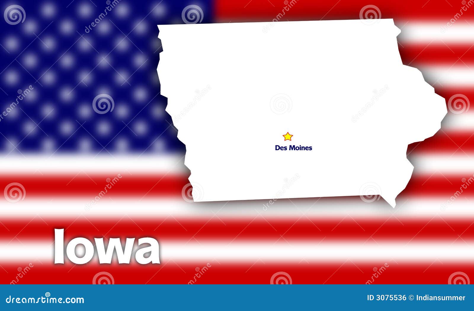 Iowa state contour stock illustration. Illustration of flag - 3075536
