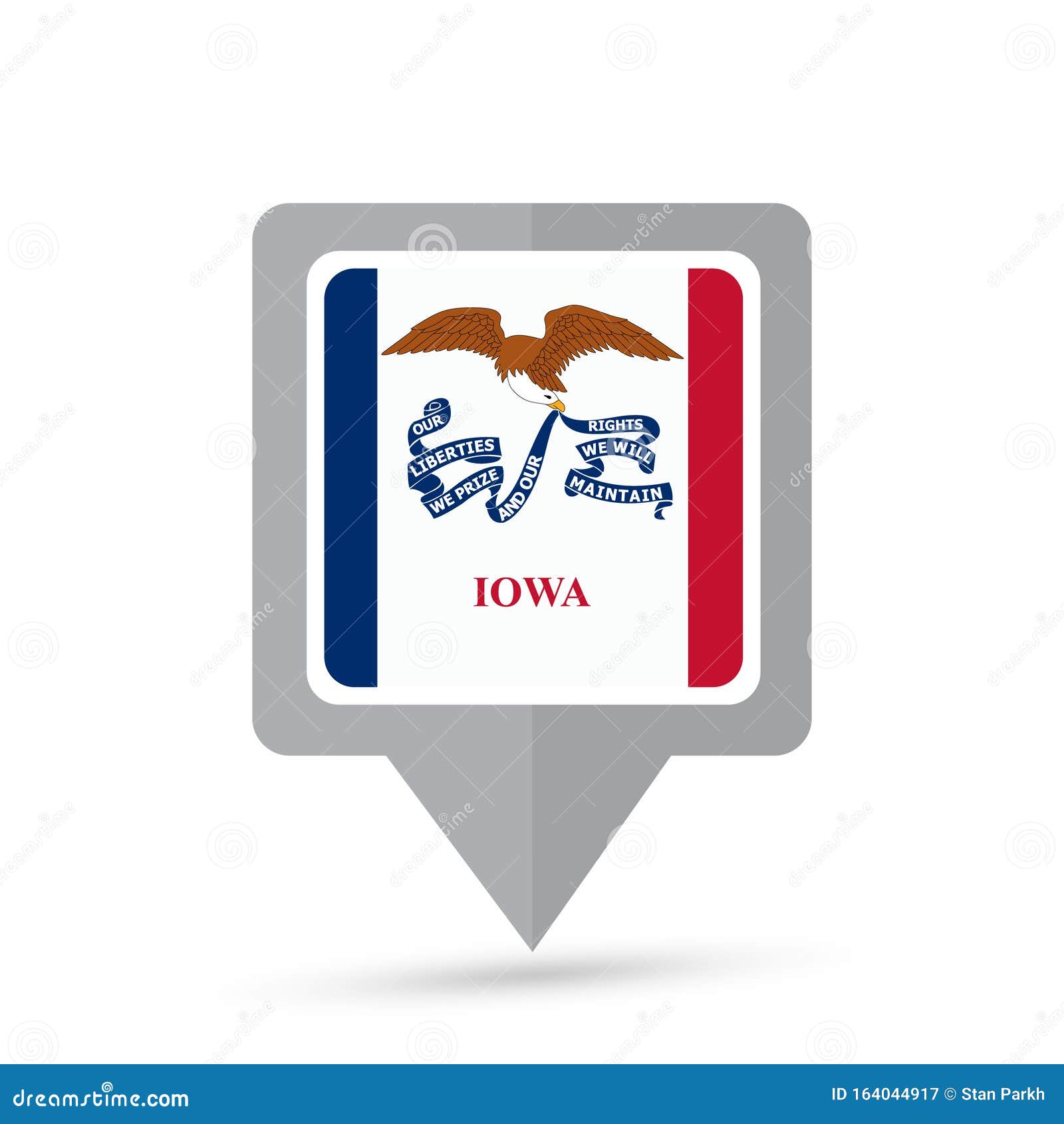 Iowa state flag map icon stock vector. Illustration of national - 164044917