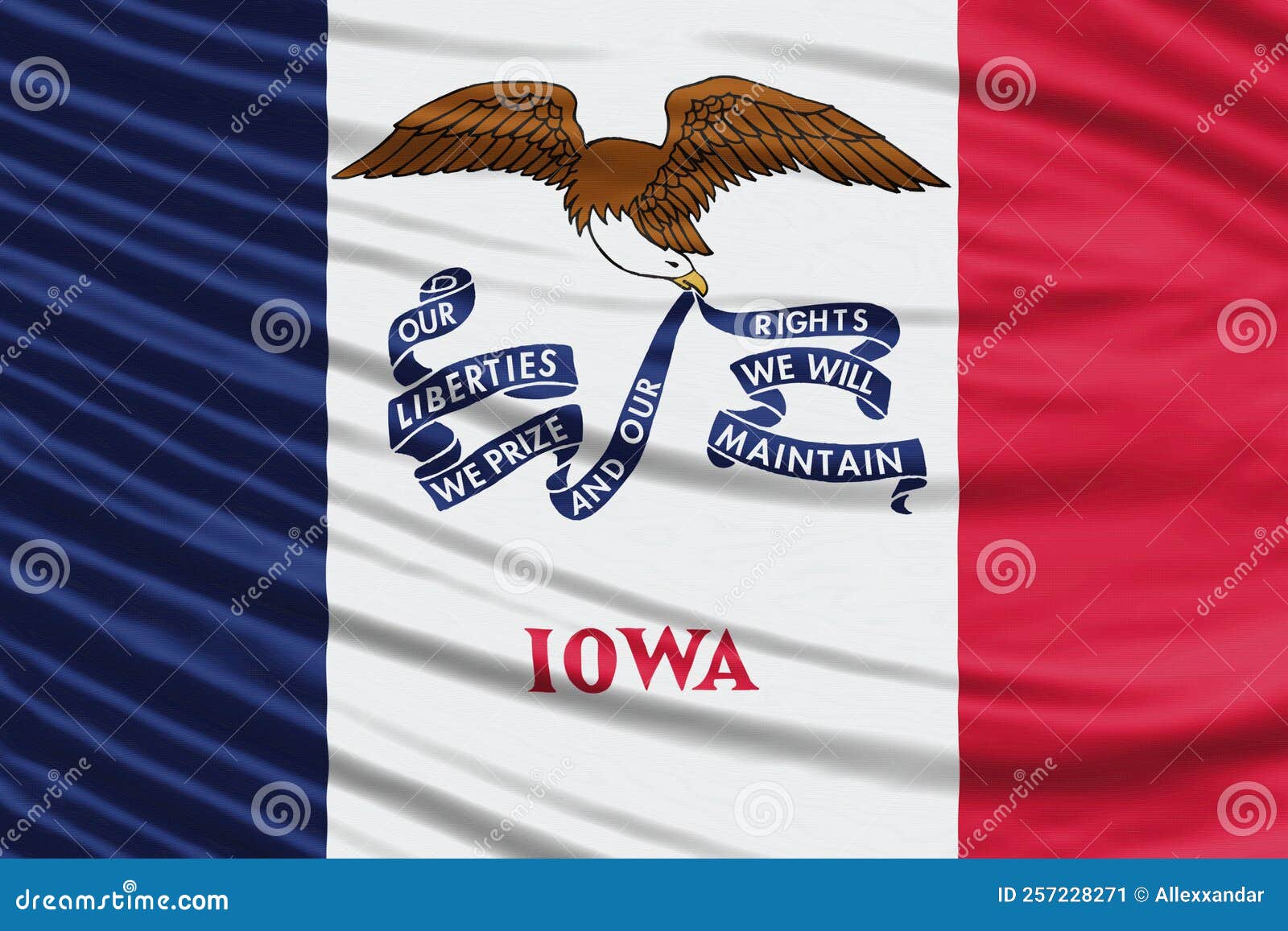 Iowa State Flag Wave Close Up, Iowa Flag Stock Illustration ...