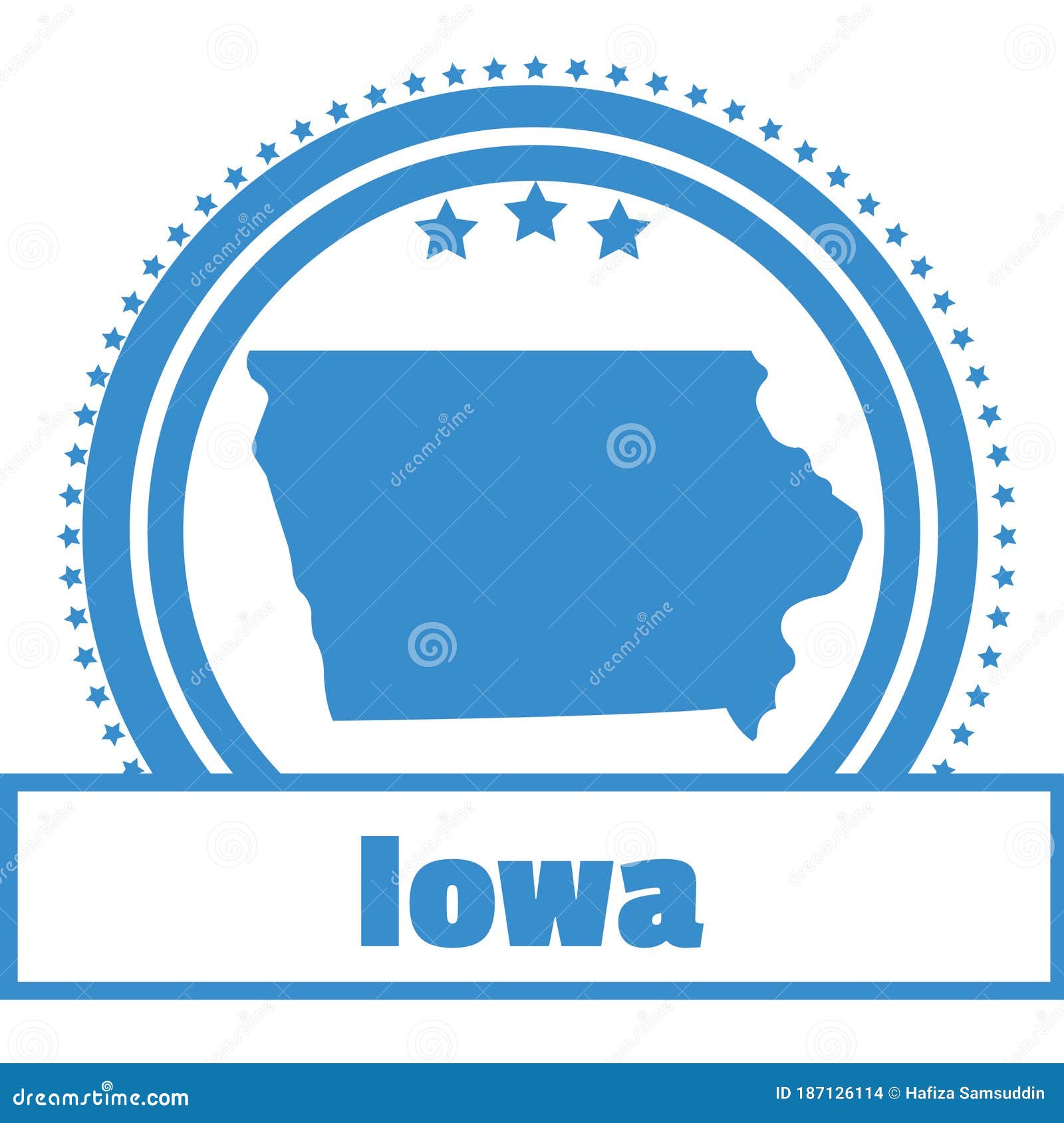 Iowa State Map Label. Vector Illustration Decorative Design Stock ...