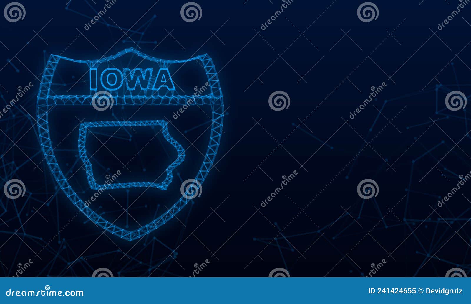 Iowa State Map Outline Plexus Icon. Vector Illustration Stock Vector ...