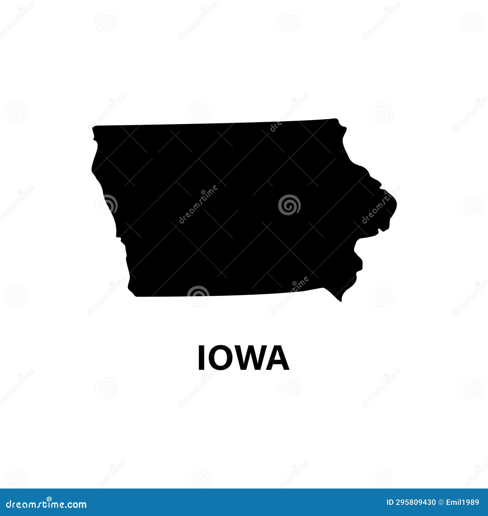 Iowa State Map Silhouette Icon. Stock Vector - Illustration of atlas ...