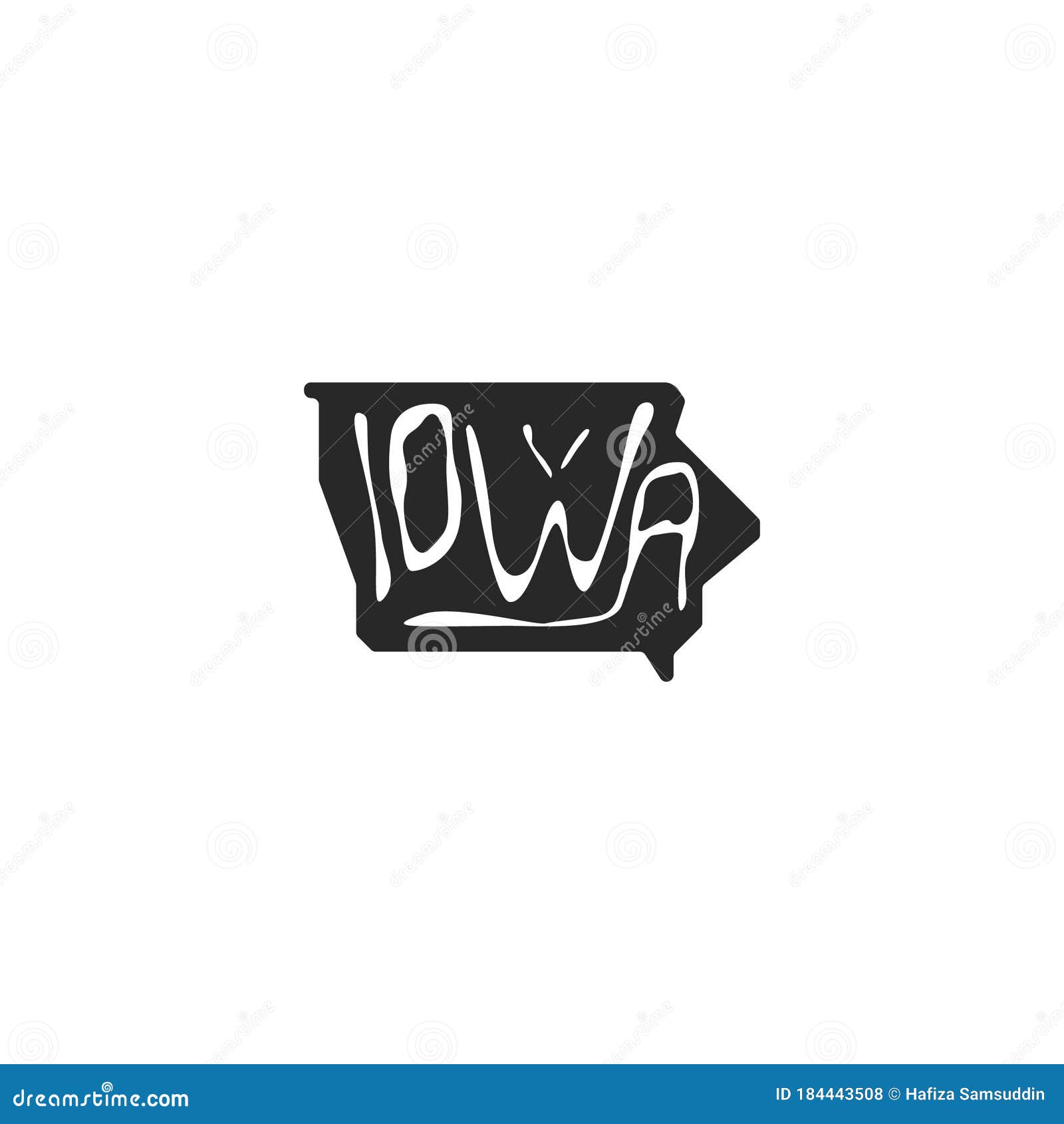 Iowa State Map. Vector Illustration Decorative Background Design Stock ...