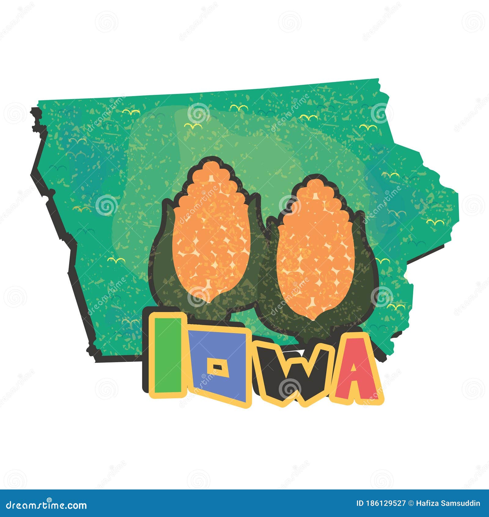 Iowa State Map. Vector Illustration Decorative Design Stock ...